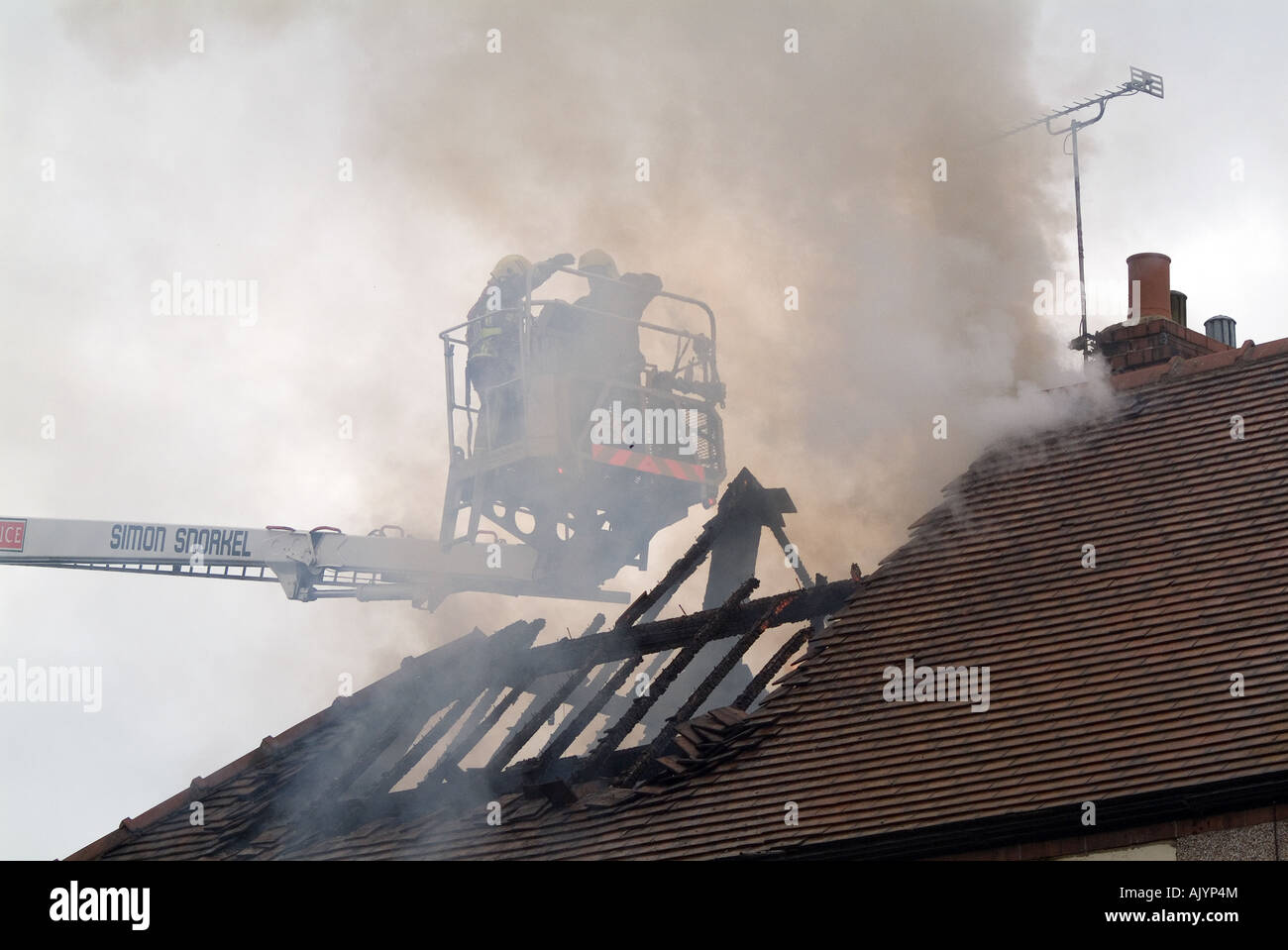 Firefighters attending a house fire in Coventry Stock Photo - Alamy