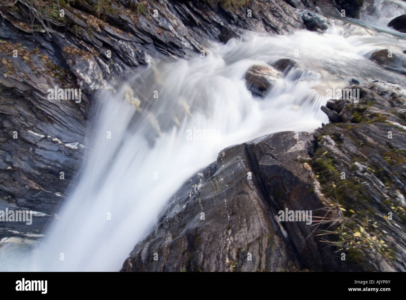 Floating water in a brook in the swiss alps Stock Photo - Alamy