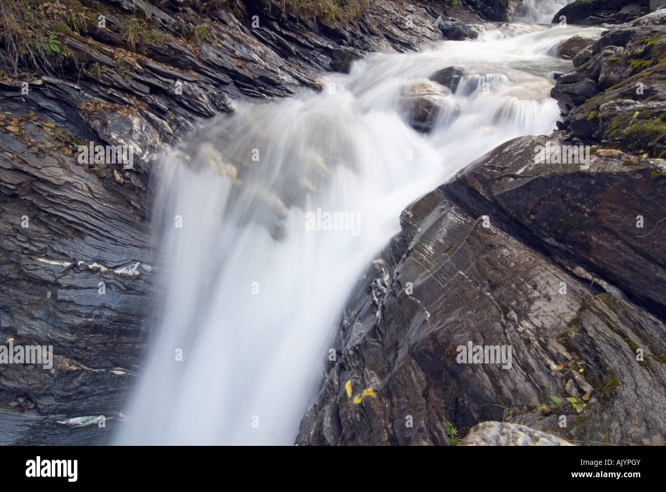 Floating water in a brook in the swiss alps Stock Photo - Alamy