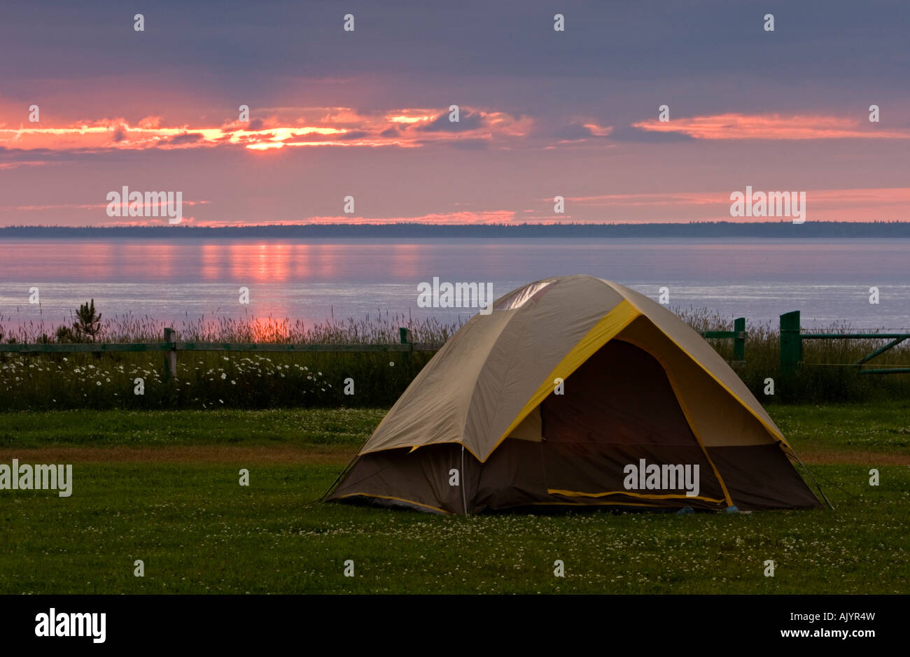 Evening skies and tent, Malpeque, PE/PEI Prince Edward Island, Canada ...