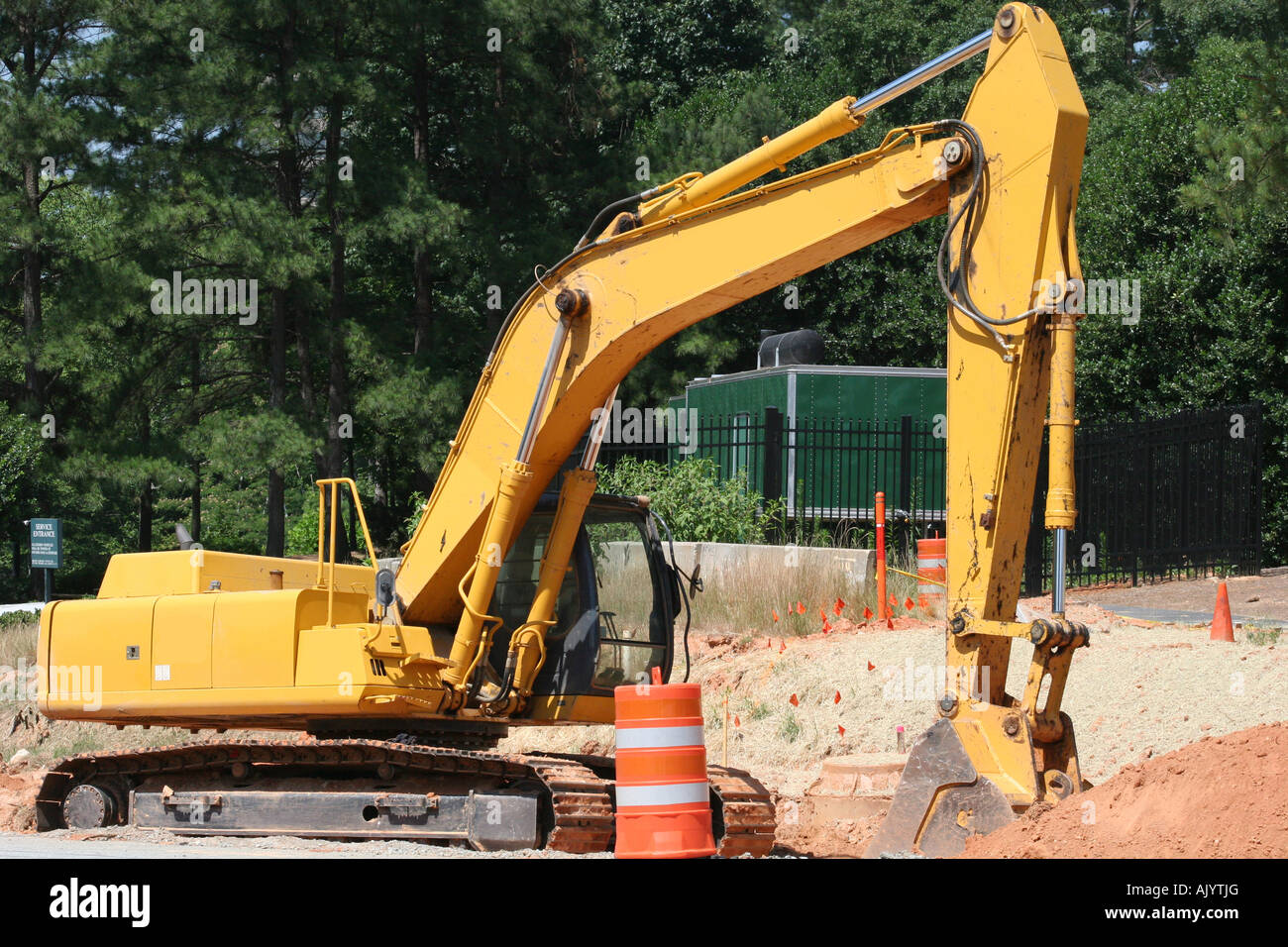 Front End loader at road construction Stock Photo - Alamy