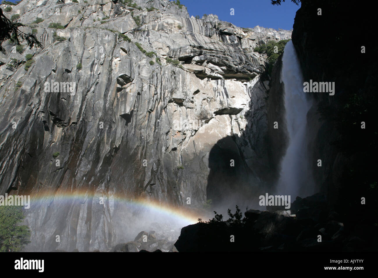 rainbow at yosemite falls Stock Photo - Alamy