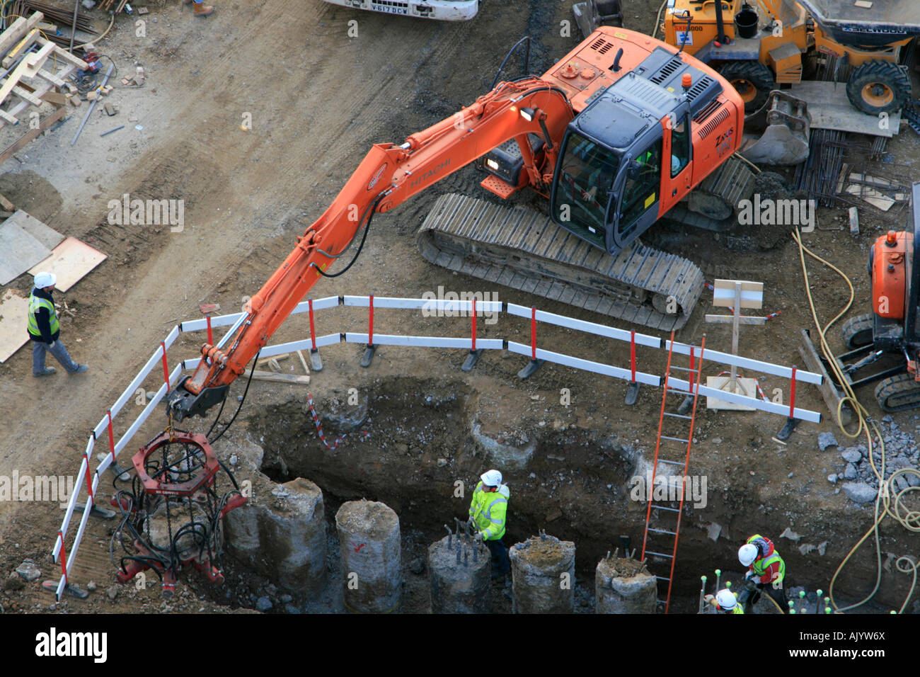 foundation construction new hi-rise office building ilford essex london ...