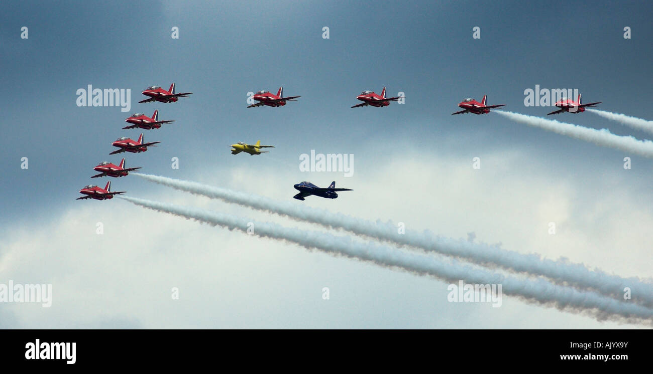 Red Arrows Gnat Hunter Stock Photo - Alamy