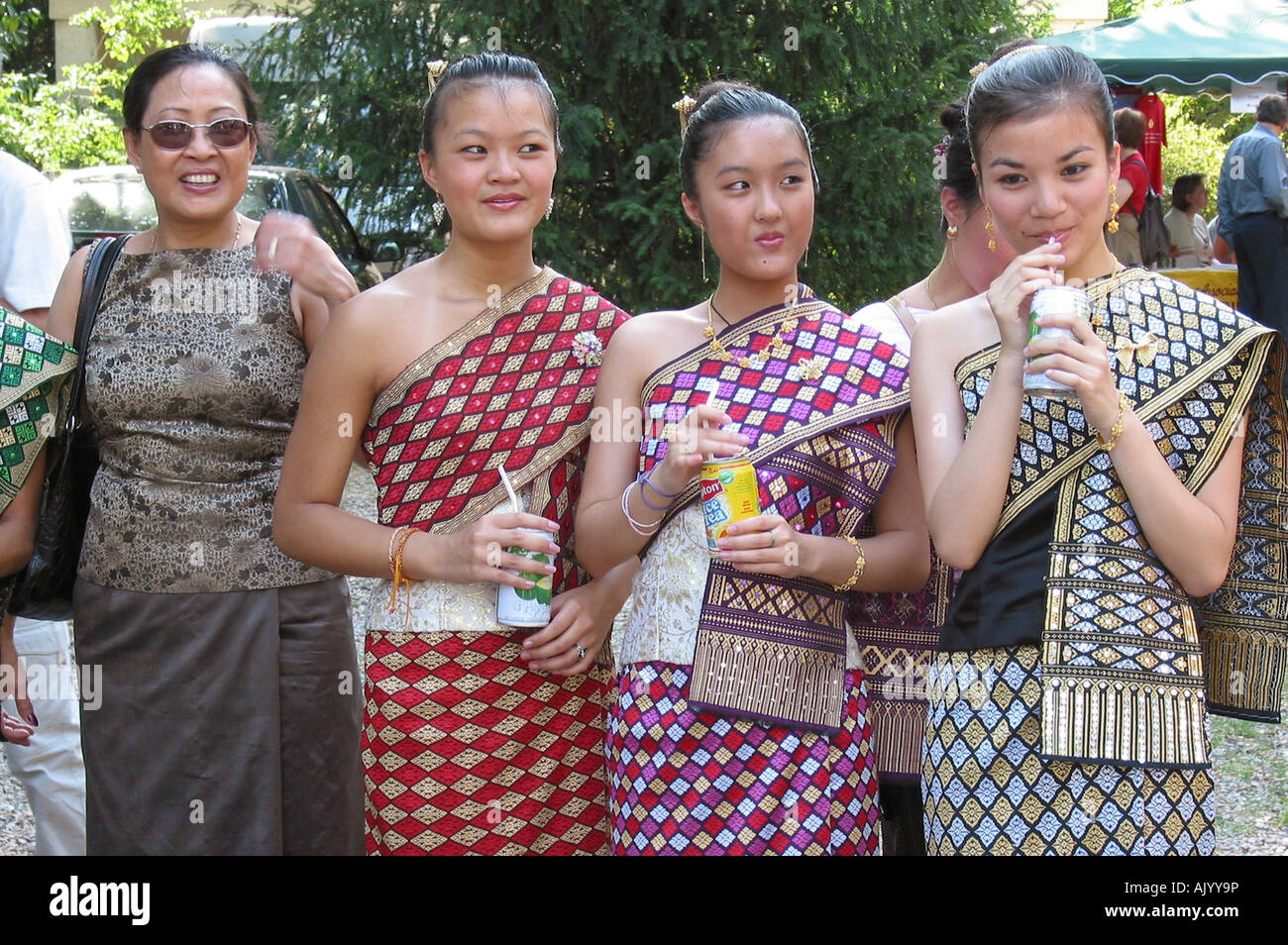 Vincennes Pagoda Asian feast, Paris, France, Thai dancers Stock Photo ...