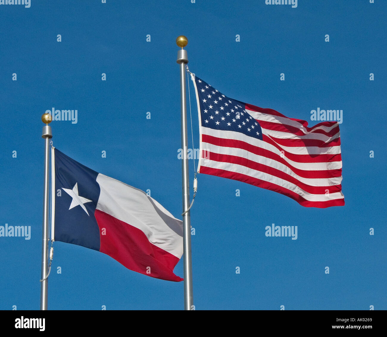 American flag waving from pole hi-res stock photography and images - Alamy
