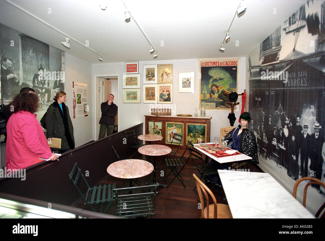 Absinthe display at the Museum of Absinthe in Pontarlier in the French ...