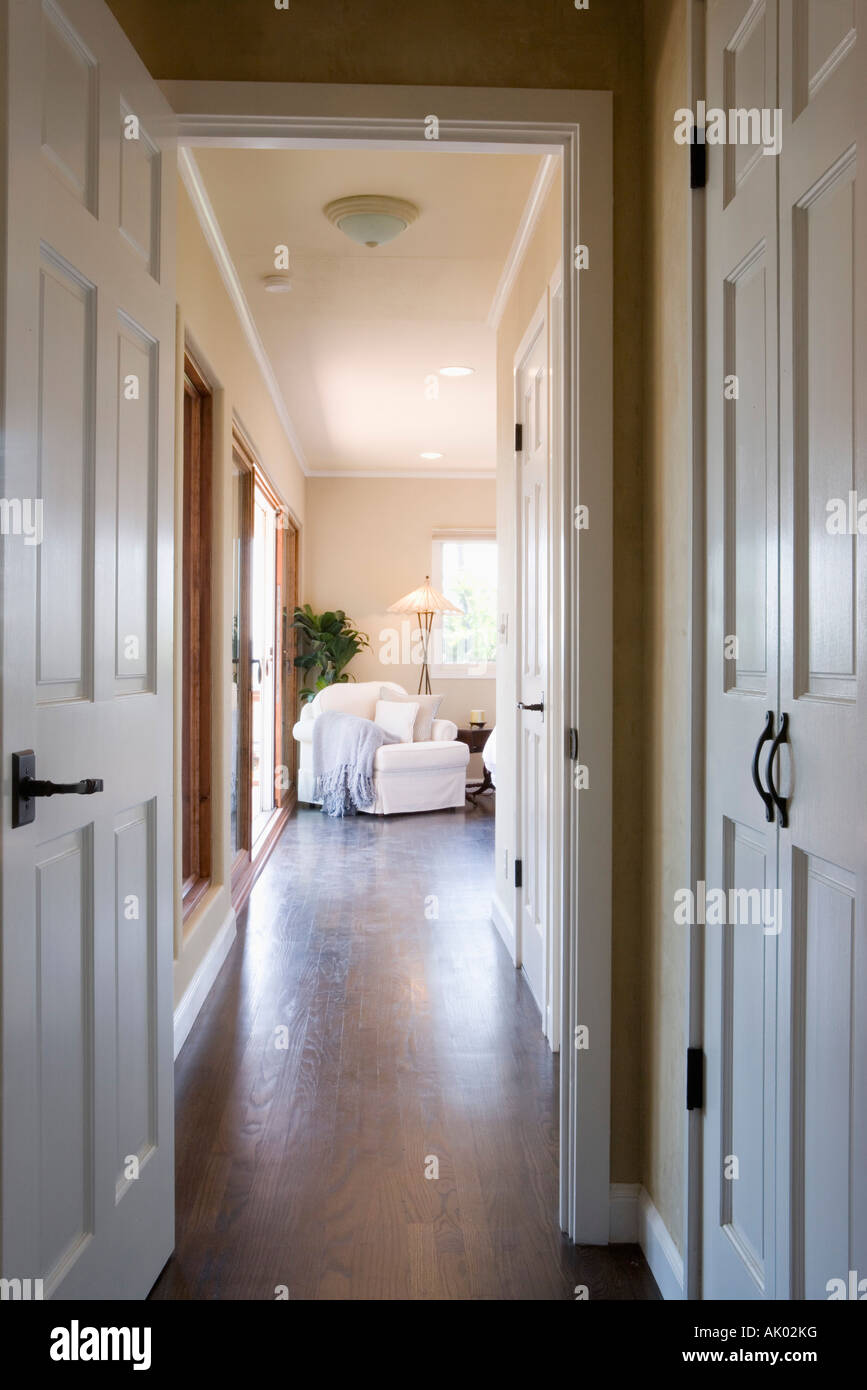 Interior of hallway leading into bedroom Stock Photo - Alamy
