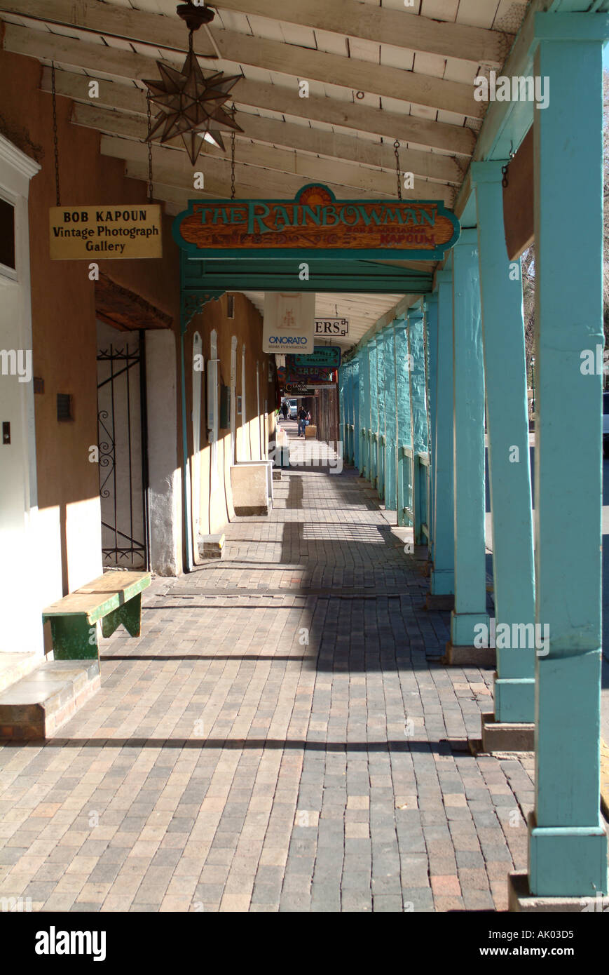 Covered Walkway and Arcade in Palace Avenue Santa Fe New Mexico United ...