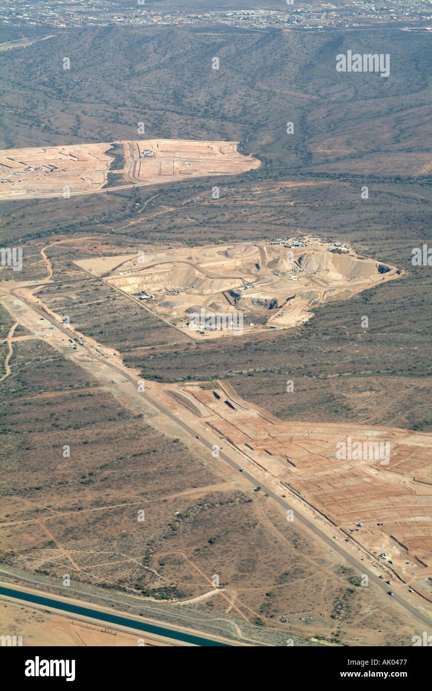 Aerial view opencast mining quarry hi-res stock photography and images ...