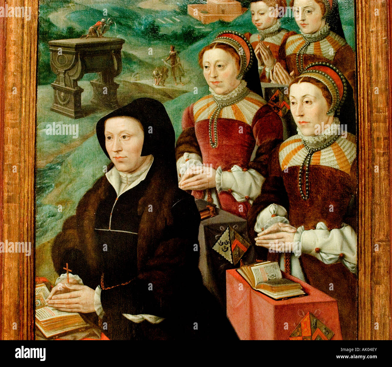 Jan Cornelisz Vermeyen 1500 1559 triptych of the Family Micault Stock Photo - Alamy