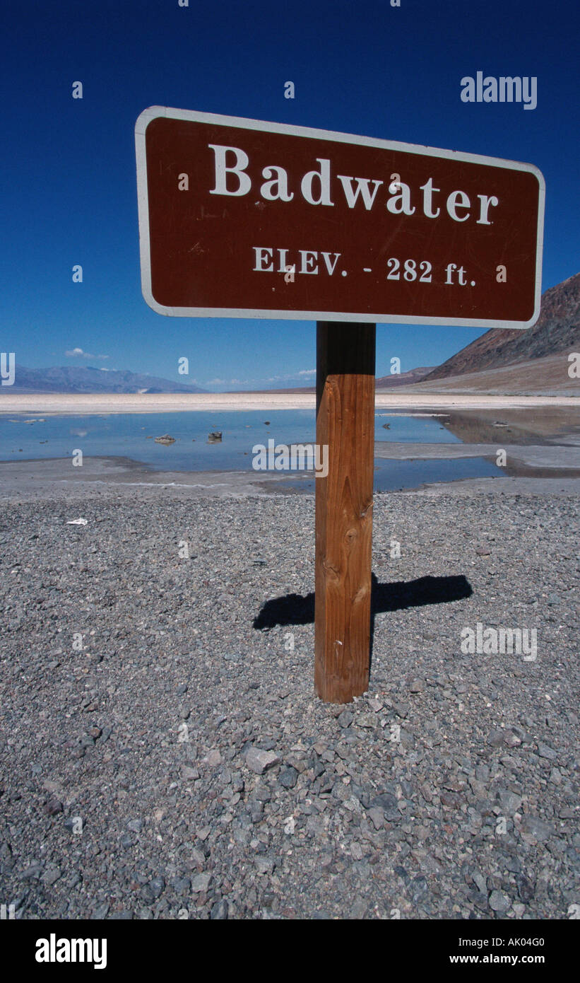 Sign / Bad Water Stock Photo - Alamy