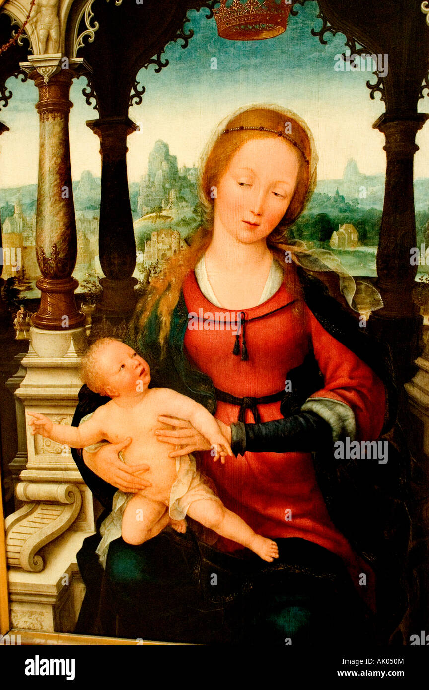 Mary with child by jean bellegambe hi-res stock photography and images - Alamy