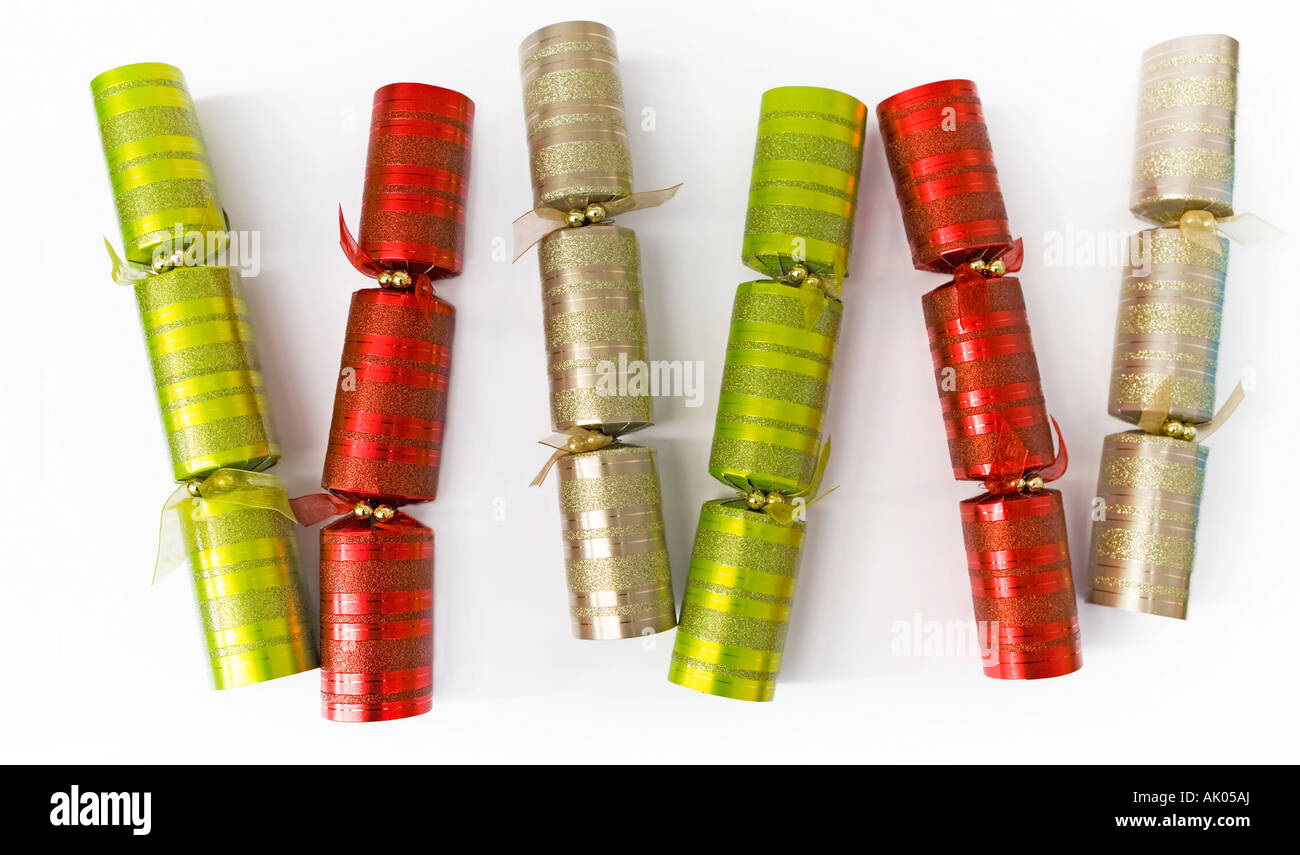Colourful Christmas Crackers Stock Photo - Alamy
