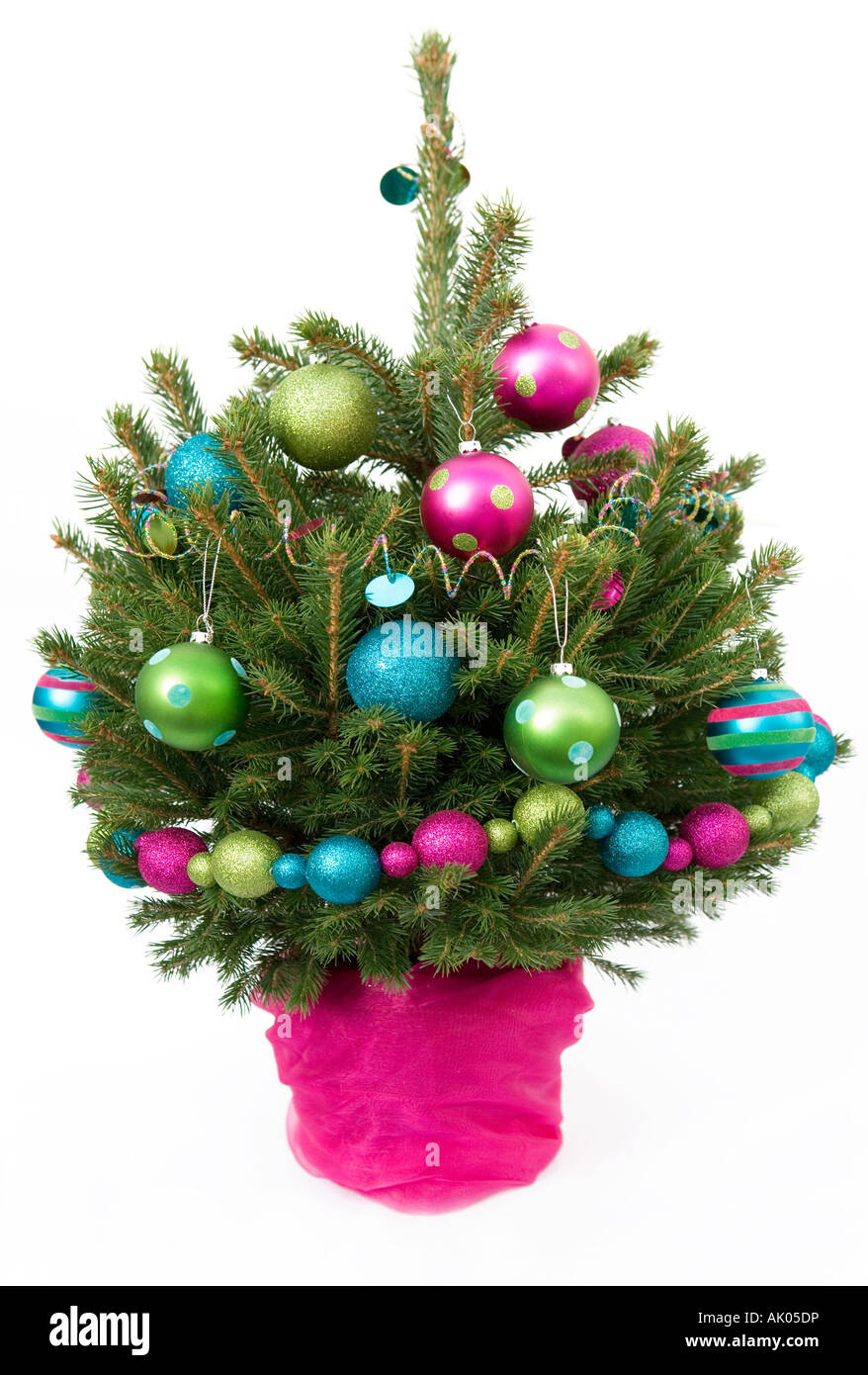 Christmas tree white background Stock Photo - Alamy