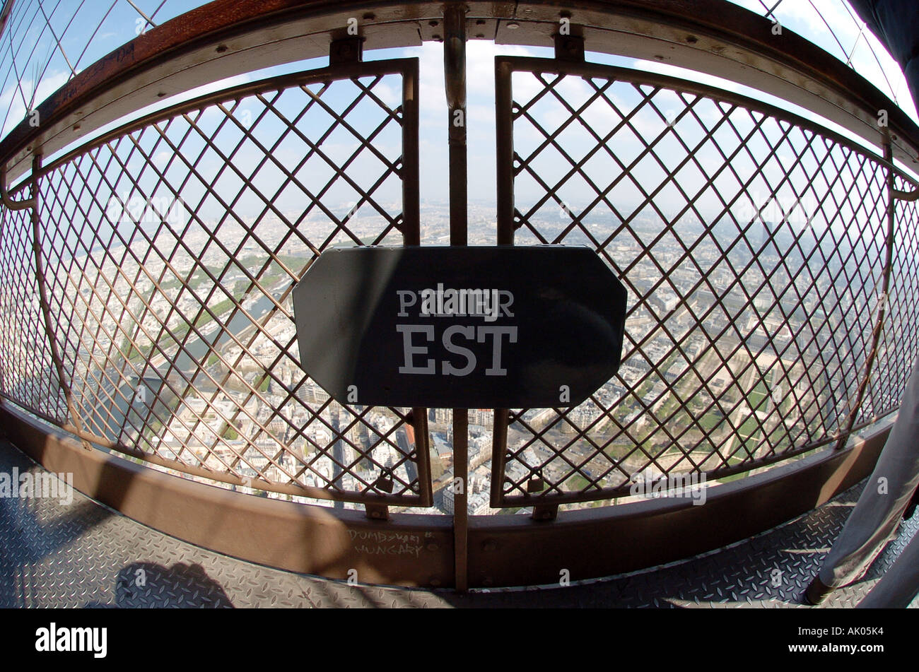 Est East sign Eiffel Tower Paris Stock Photo - Alamy