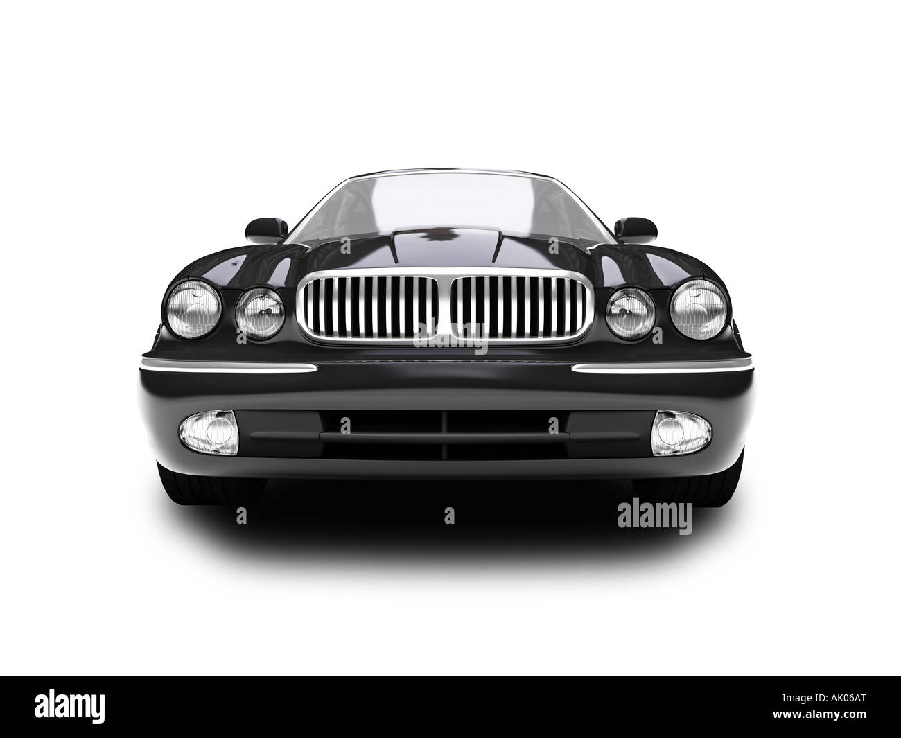 Isolated black car front view Stock Photo - Alamy