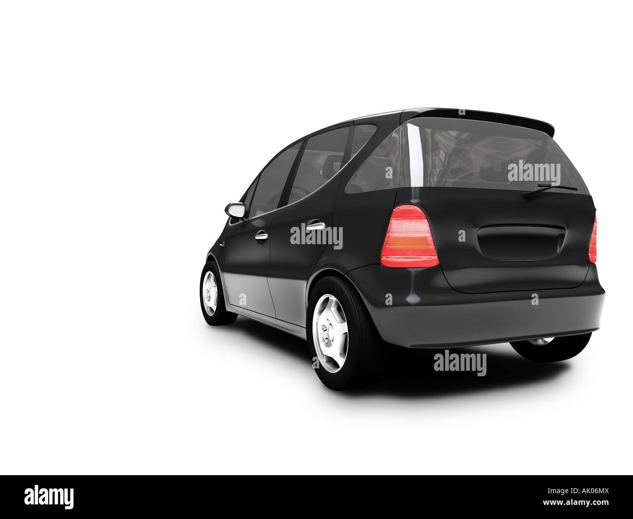 Isolated black car back view Stock Photo - Alamy