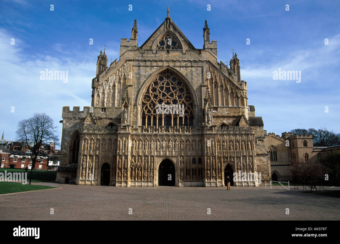 Exeter Cathedral, Exeter, UK - Front aspect Stock Photo - Alamy