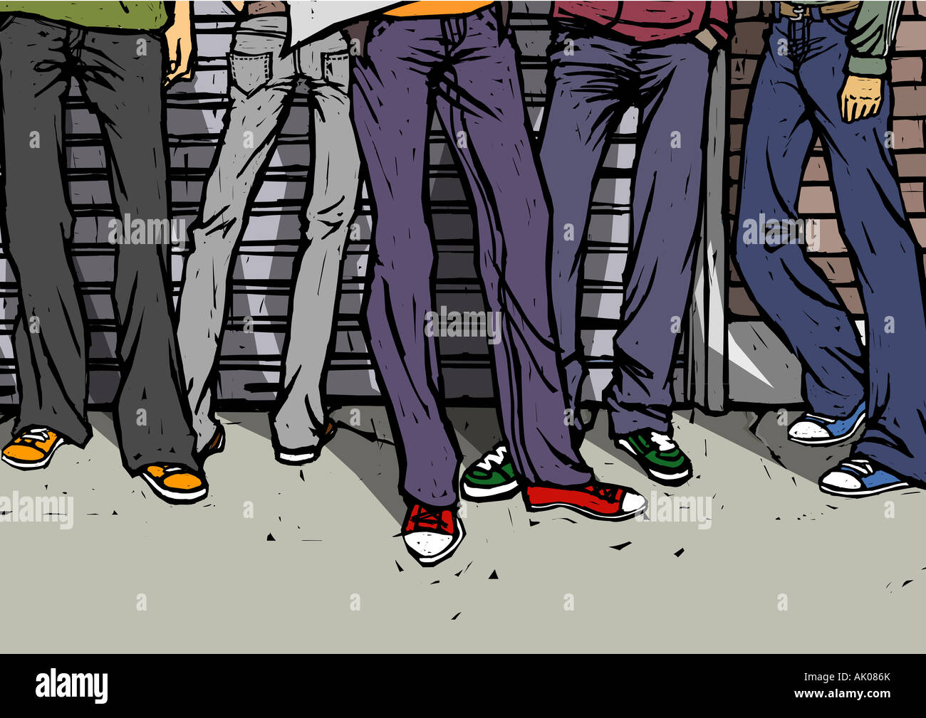 Five people standing and in shadow hi-res stock photography and images ...