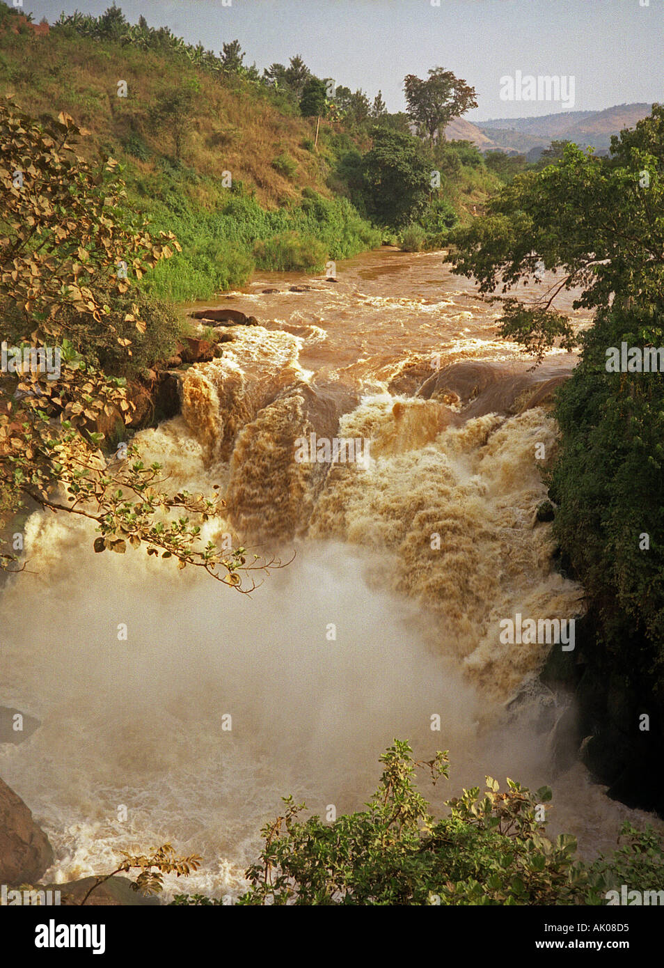 Impetuous powerful stunning brown water cascade Bujagali Falls Source ...