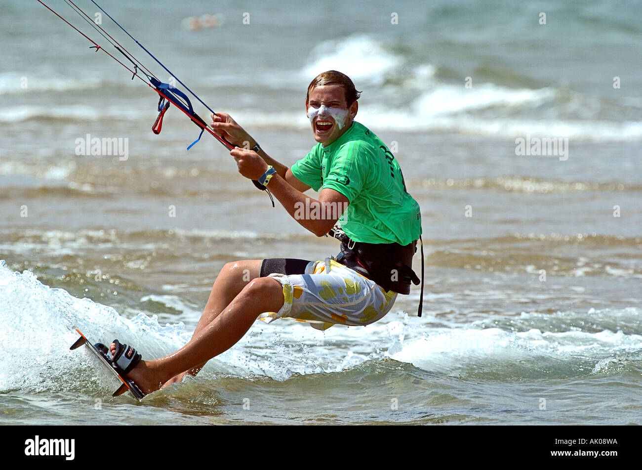 Kite boarder riding Stock Photo - Alamy