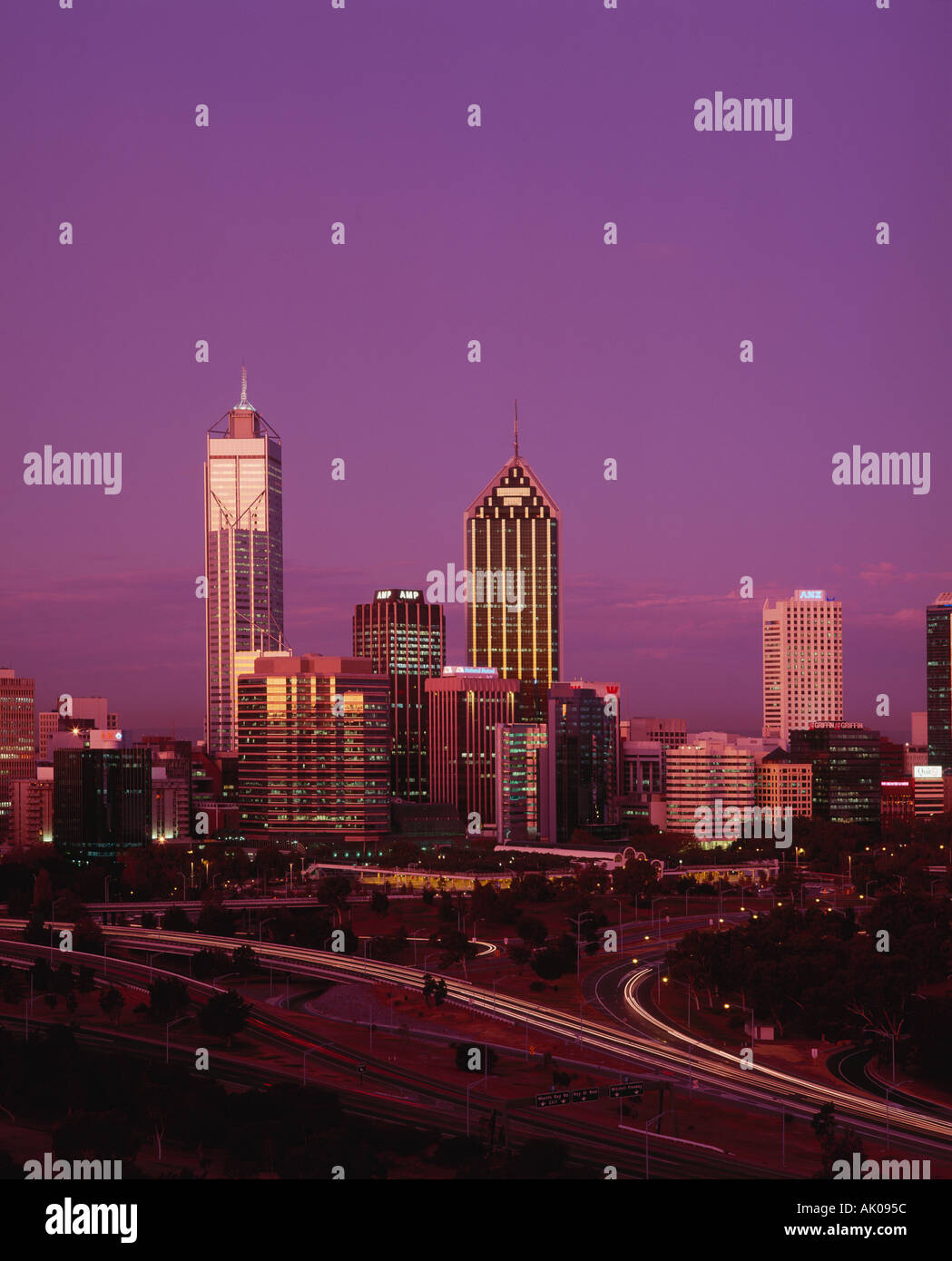 Perth Skyline at Sunset Western Australia Australia Stock Photo - Alamy