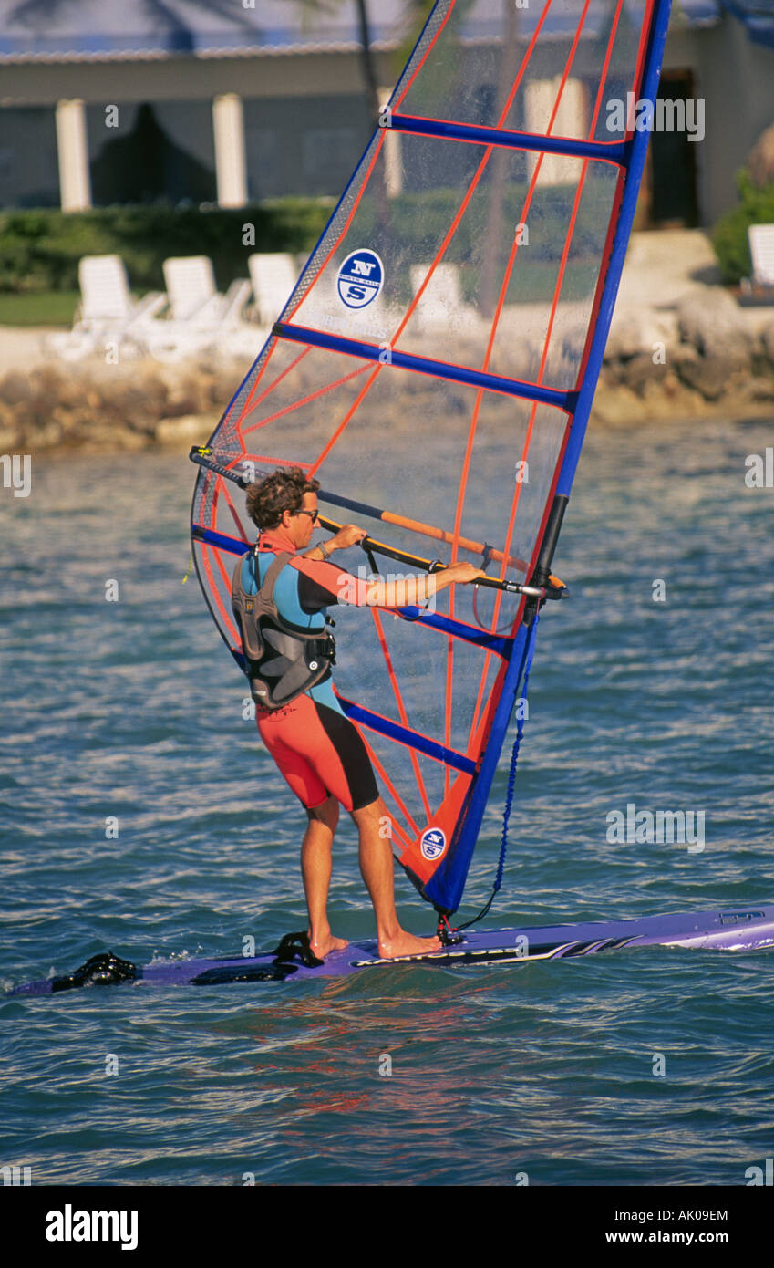 A windsurfer in front of Cheeka Lodge on the island of Islamorada in ...