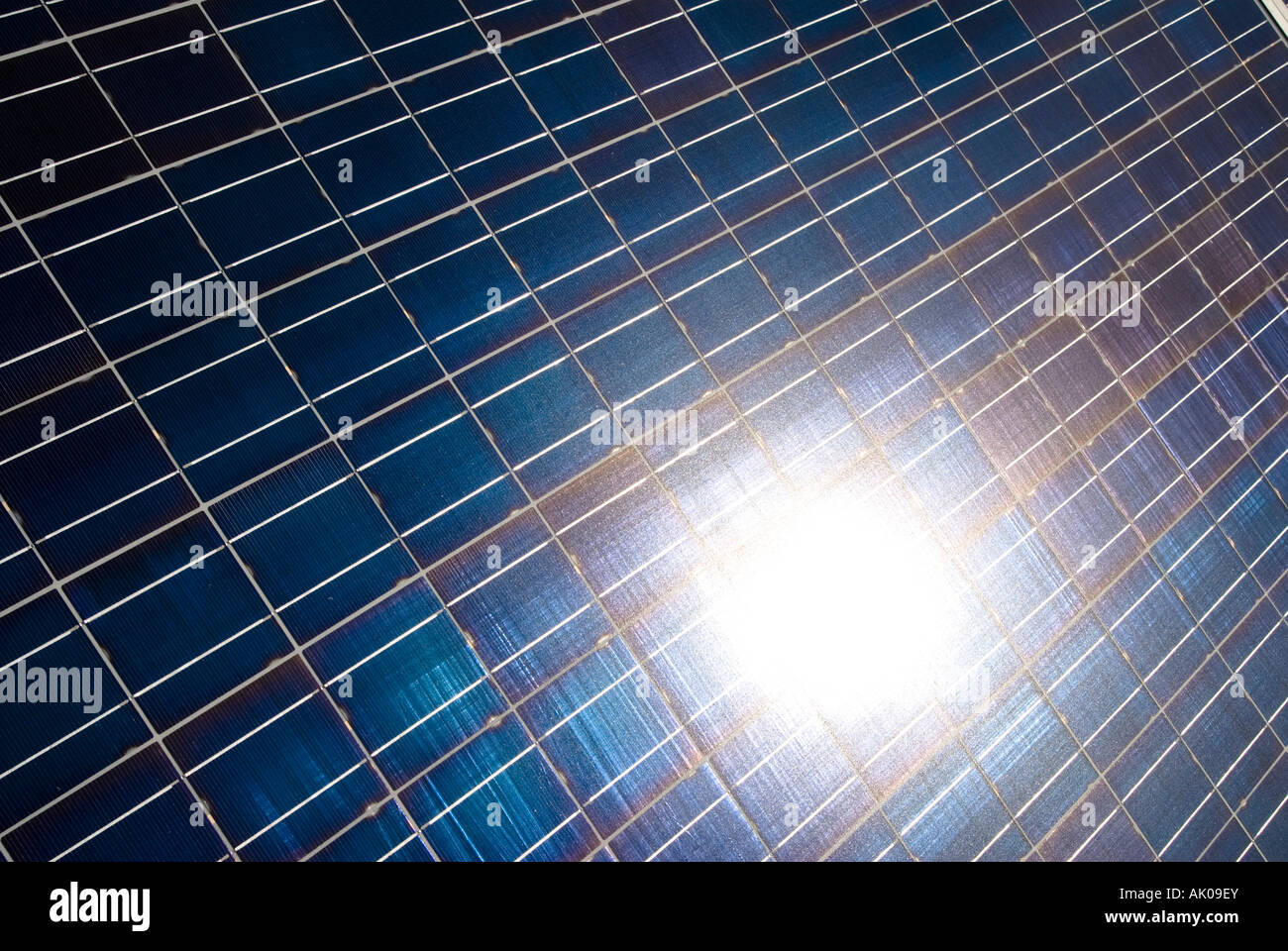 Sun spot reflected on a solar panel Stock Photo - Alamy