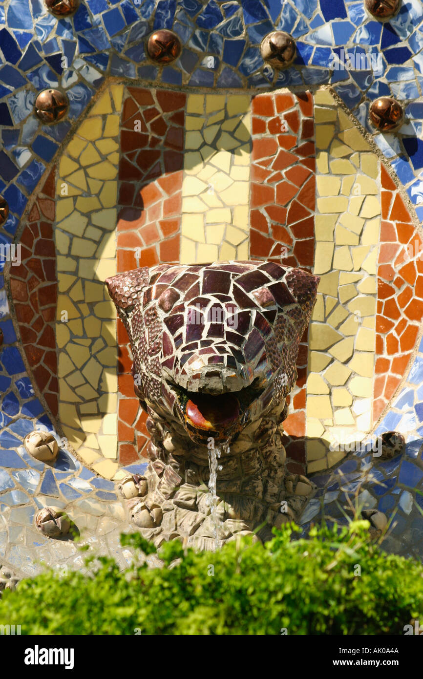 Barcelona Spain Parc Guell by Antoni Gaudi Lizard figure Stock Photo ...