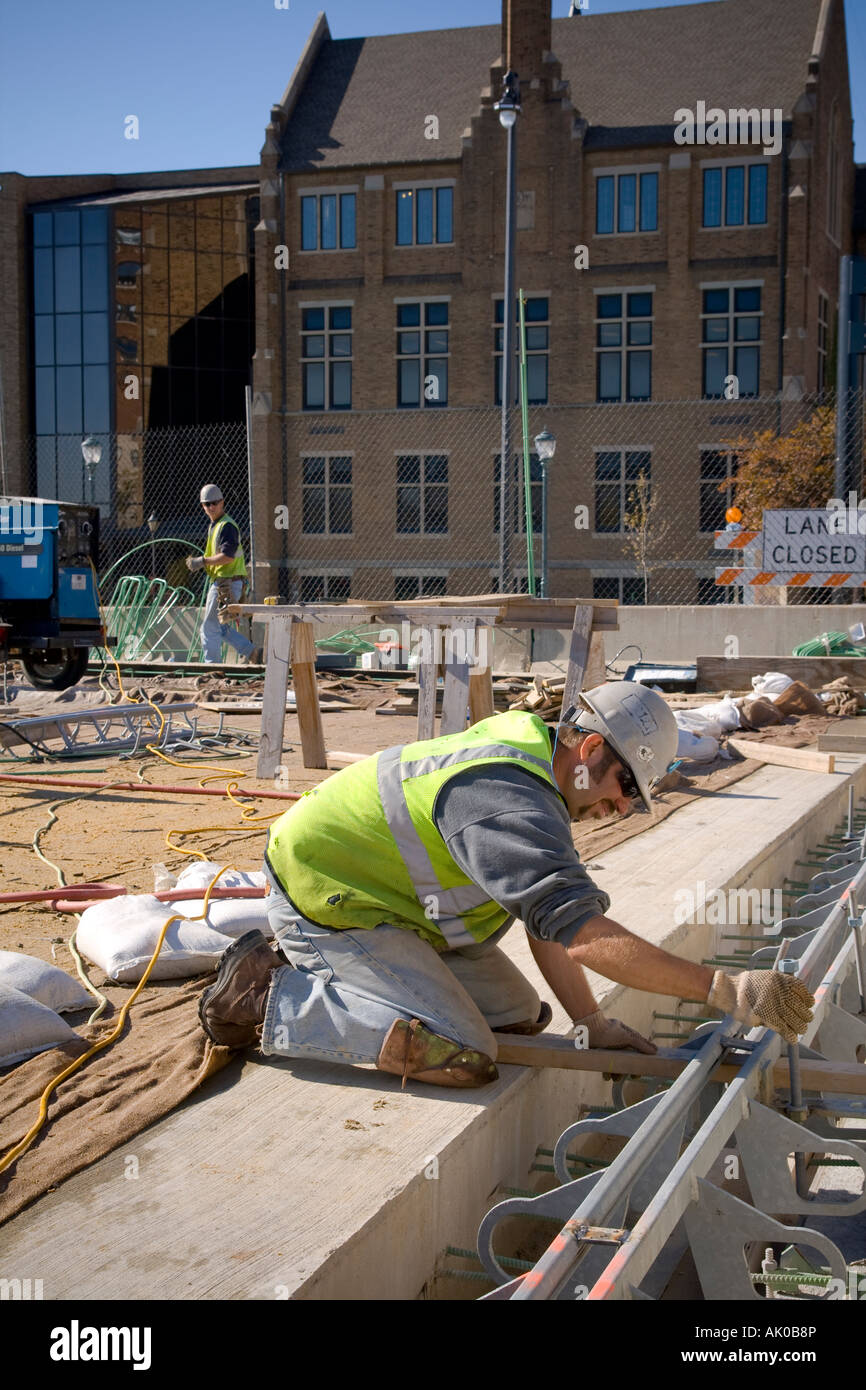 construction worker wearing a hard hat working Milwaukee Wisconsin ...
