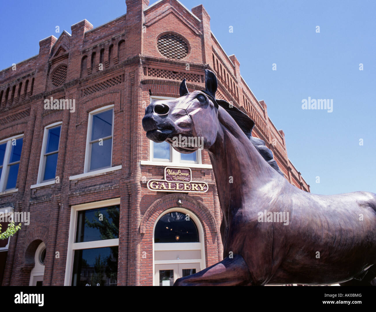 Sculpture decorates the downtown streets of the art colony town of ...