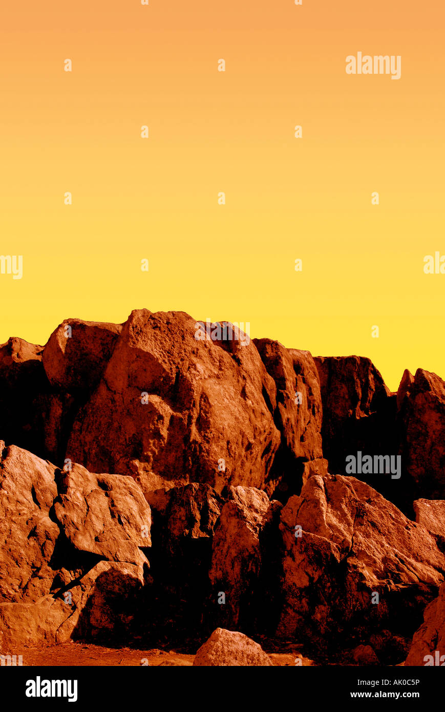Facsmile of red cliffs on the planet Mars Stock Photo - Alamy