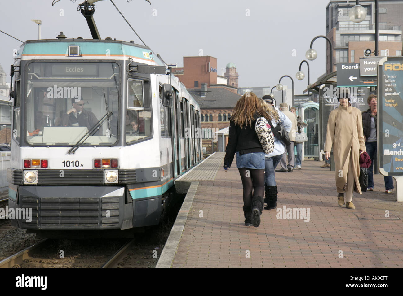 UK England Lancashire,Manchester,Deansgate Station,railway platform ...