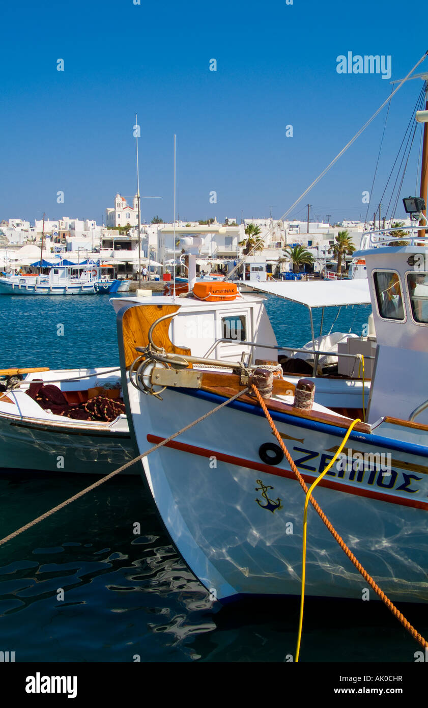 Beautiful island of Paros Greece in Greek Islands and beautiful harbour ...