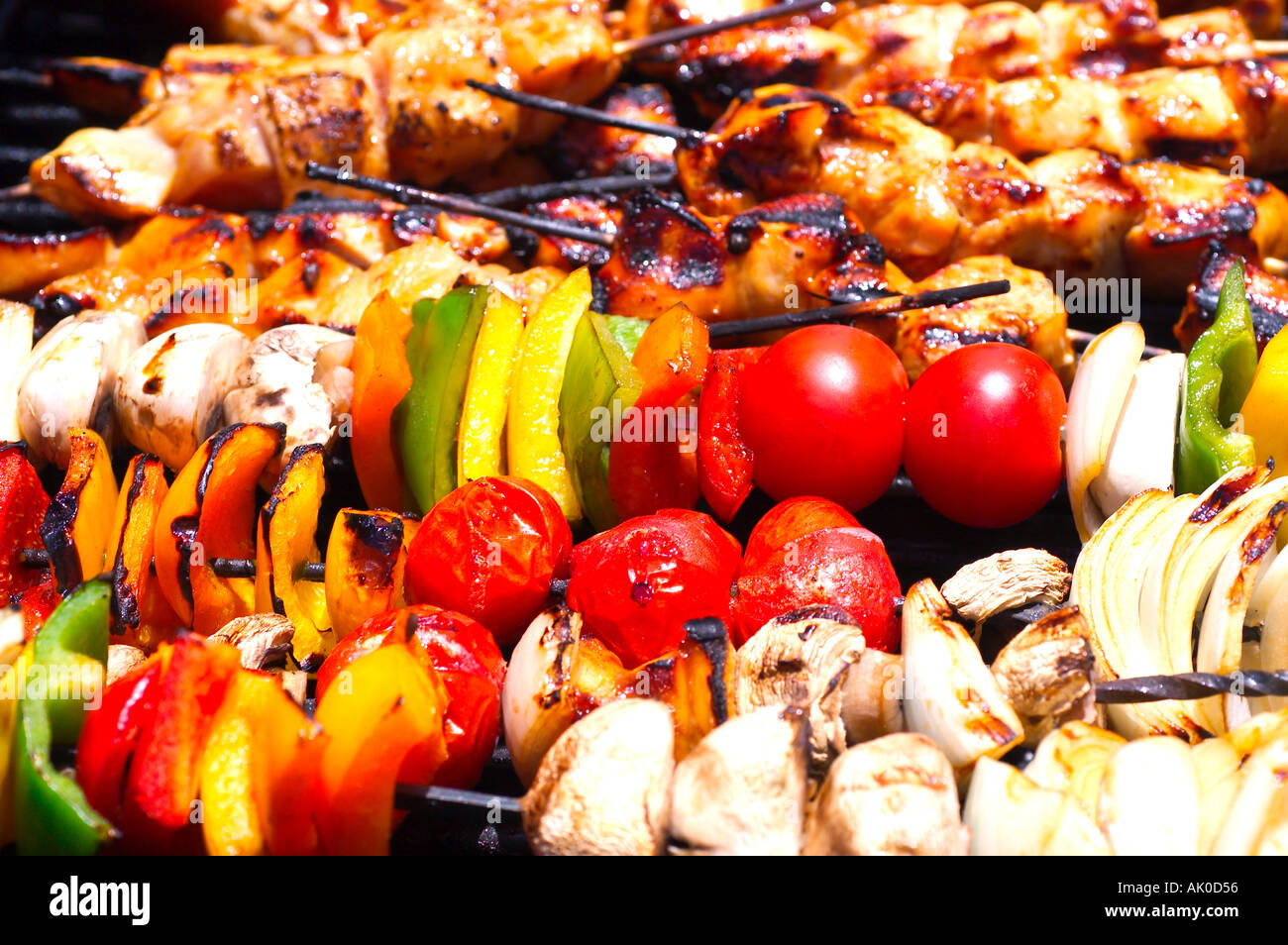 colorful BBQ meat and vegetables Stock Photo - Alamy