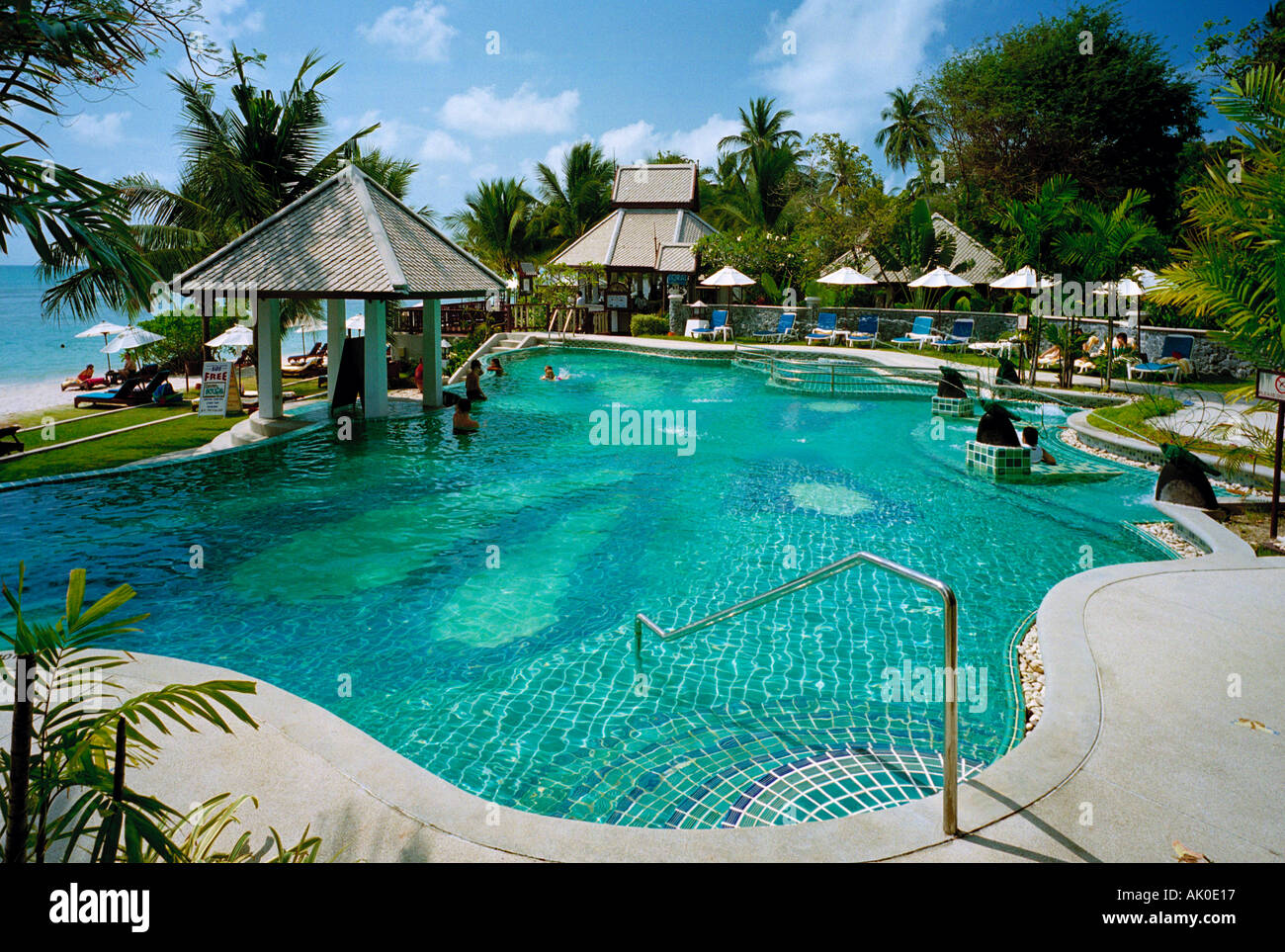 One of the swimming pools at the Central Samui Village Hotel, Koh Samui ...