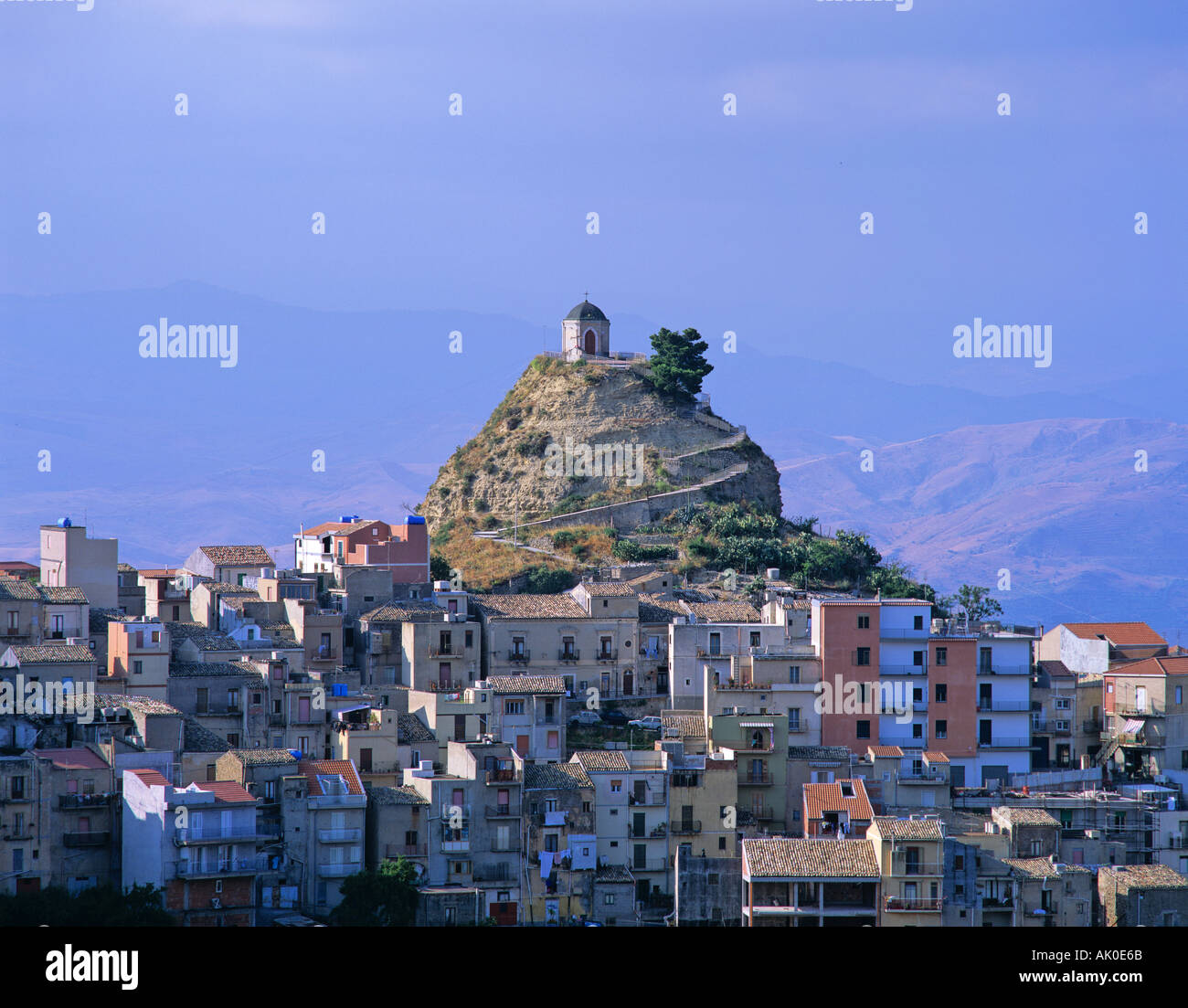 Centuripe Cathedral and town middle Sicily Italy Stock Photo - Alamy