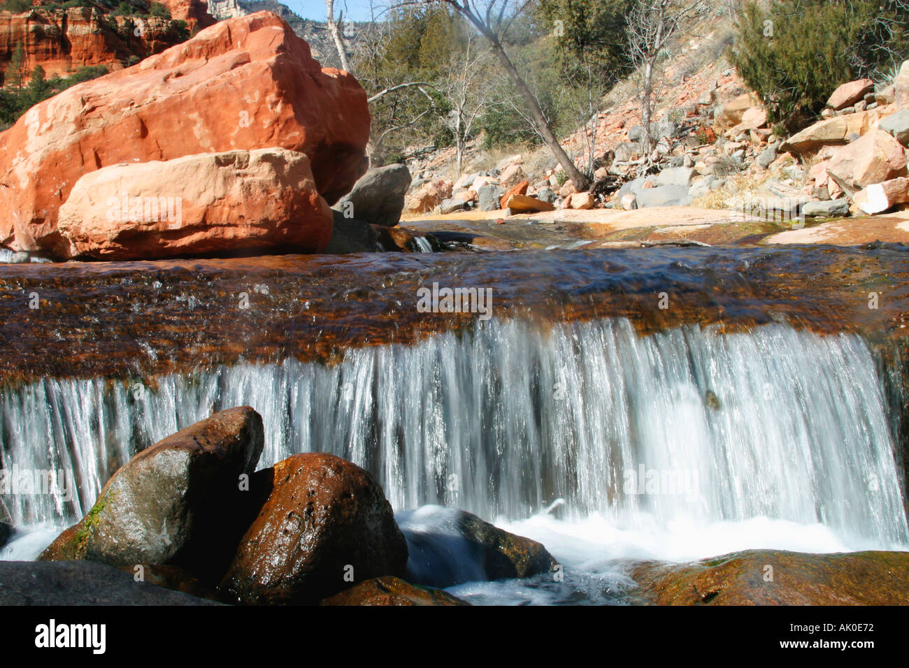 A typical waterfall in Slide Rock Canyon north of Sedona Arizona Stock ...