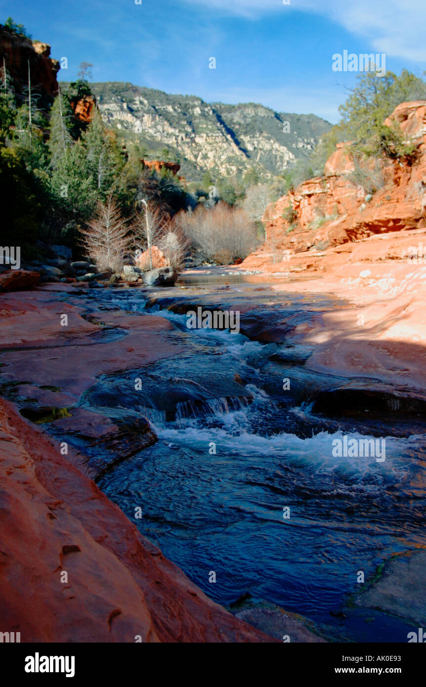 A peaceful series of tiny waterfalls in Oak Creek wander through Slide ...