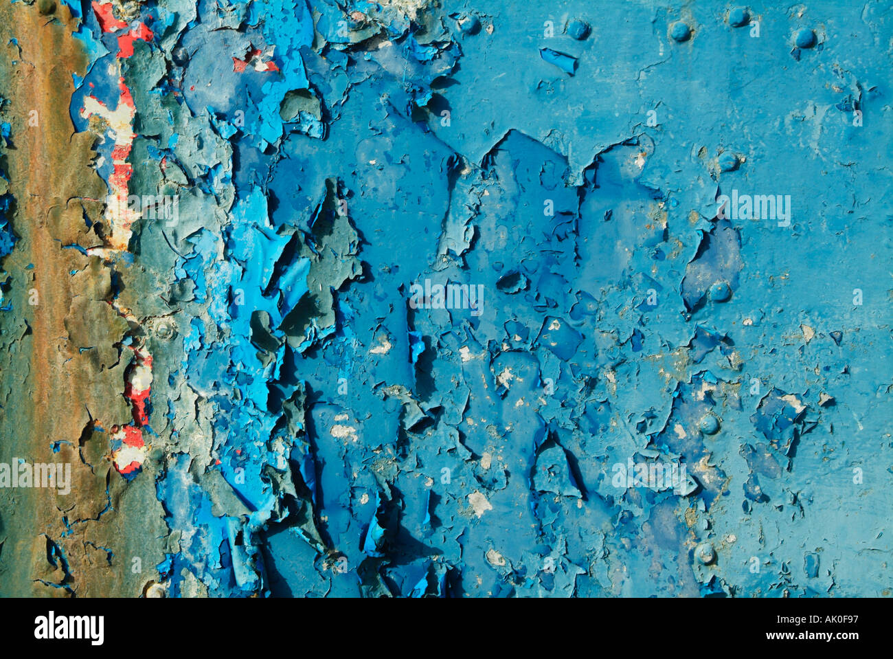 Peeling blue paint on restaurant wall Praia da Rocha Portimao Algarve ...