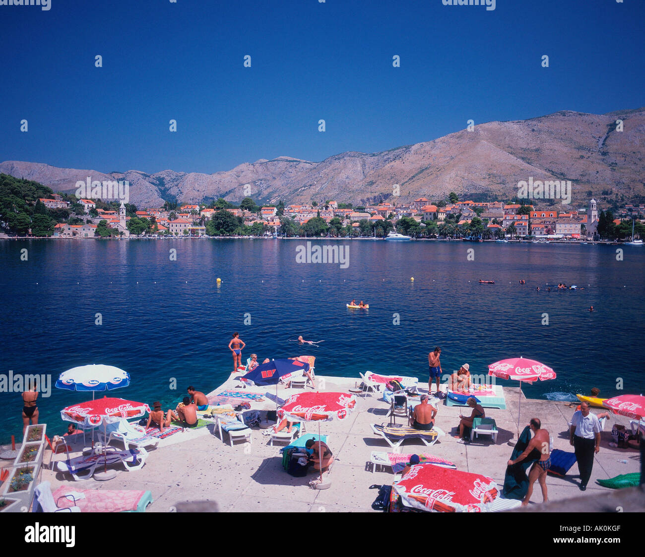 People on bathing place Stock Photo - Alamy
