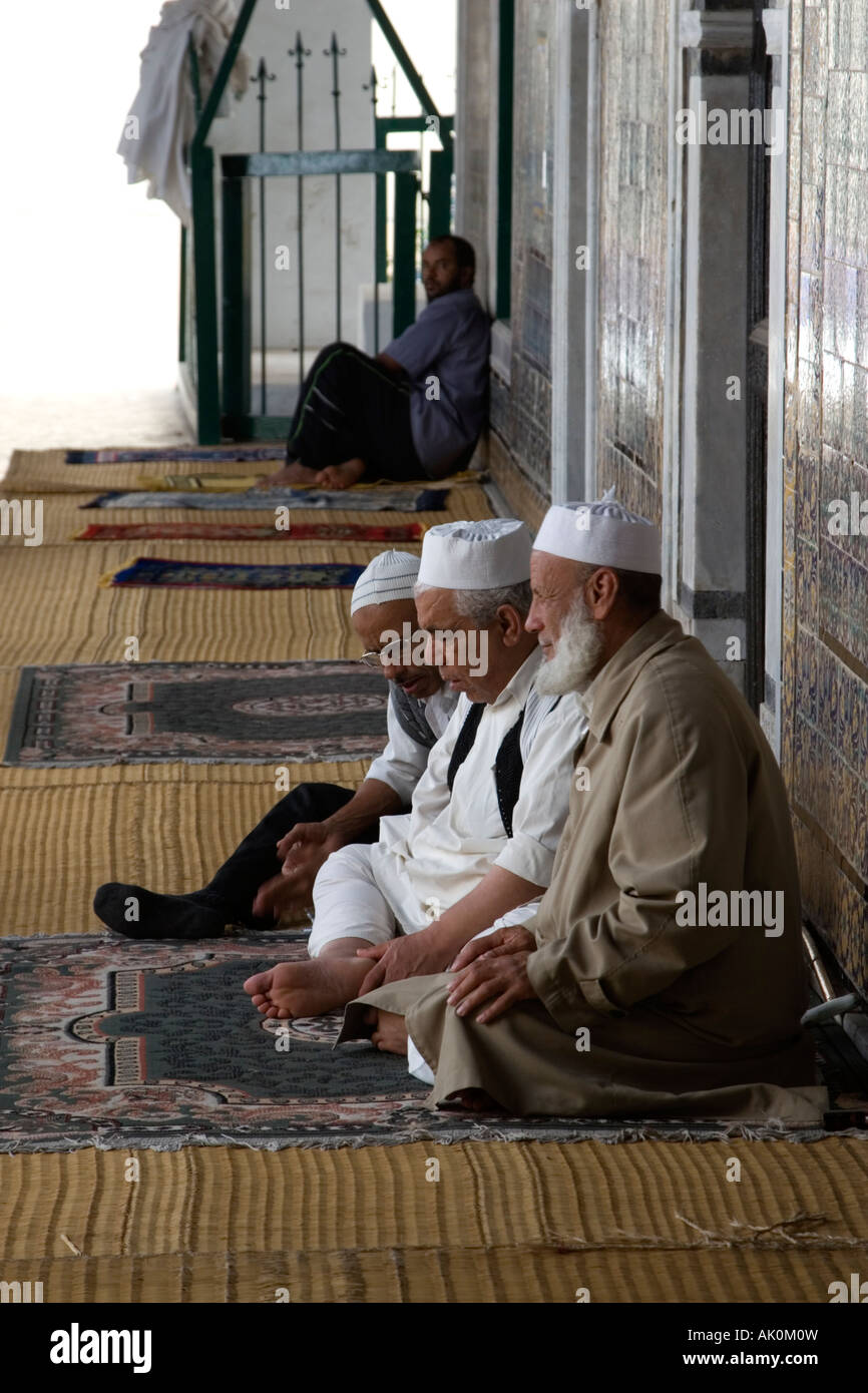 Tripoli, Libya. Old Men Awaiting Prayers, Karamanli Mosque, 18th Century Stock Photo - Alamy