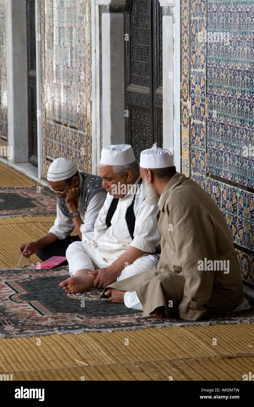 Tripoli, Libya. Old Men Awaiting Prayers, Karamanli Mosque, 18th ...