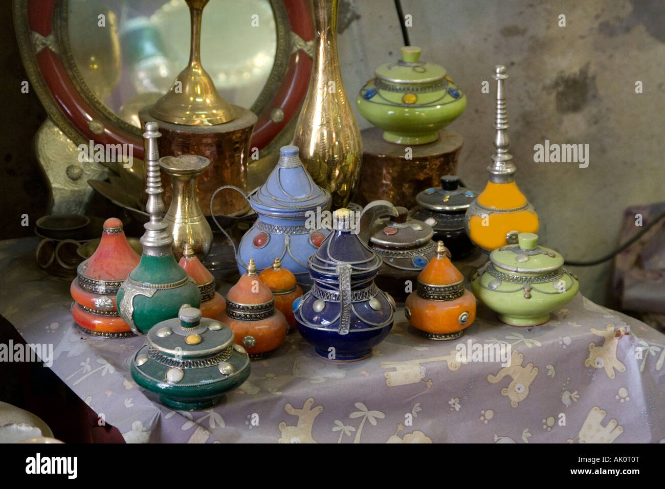 Tripoli, Libya. Antique Cosmetic Jars, Metal Ware, Glassware, Mirror ...