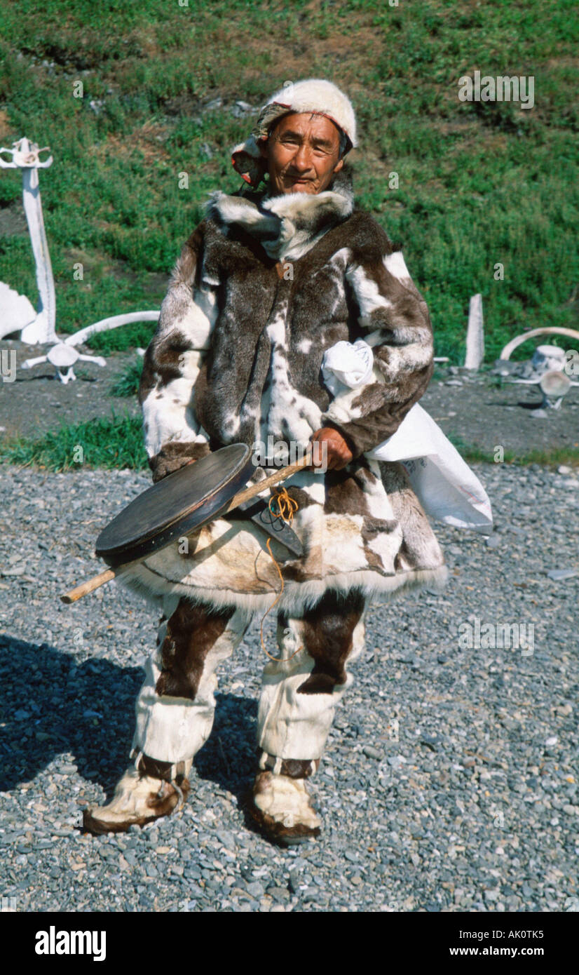 Chukchi eskimo man Stock Photo - Alamy