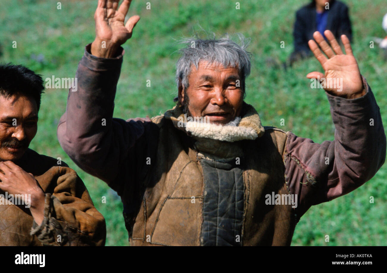 Chukchi eskimo men Stock Photo - Alamy