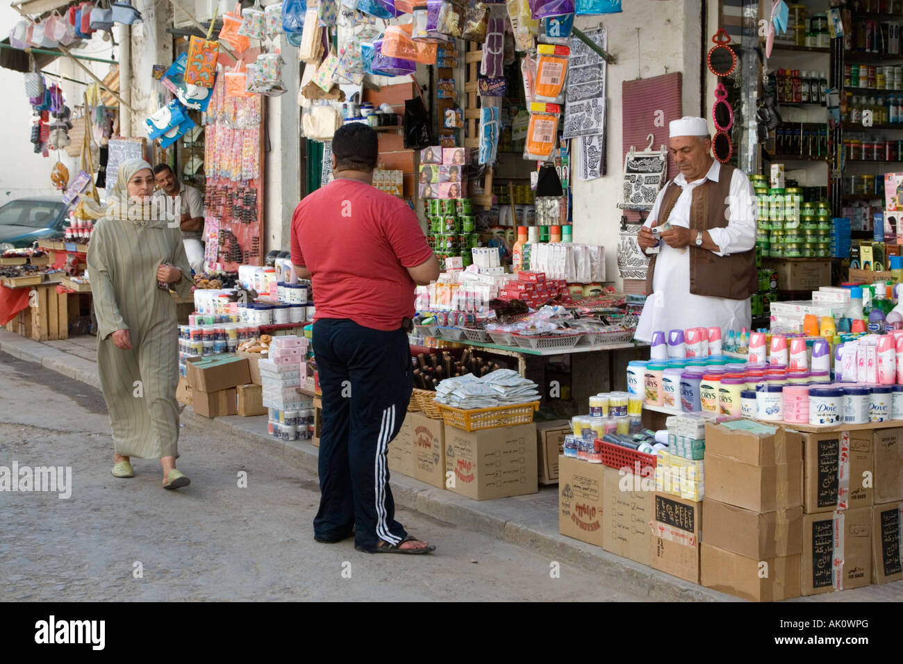 Tripoli, Libya. Street Scene, Shop Vendor in Traditional Male Dress ...