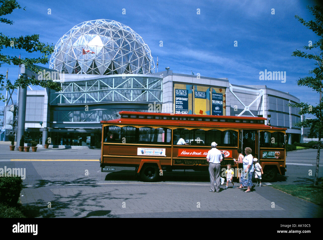 Tourist bus delivering visitors to the Science Center Vancouver Canada ...