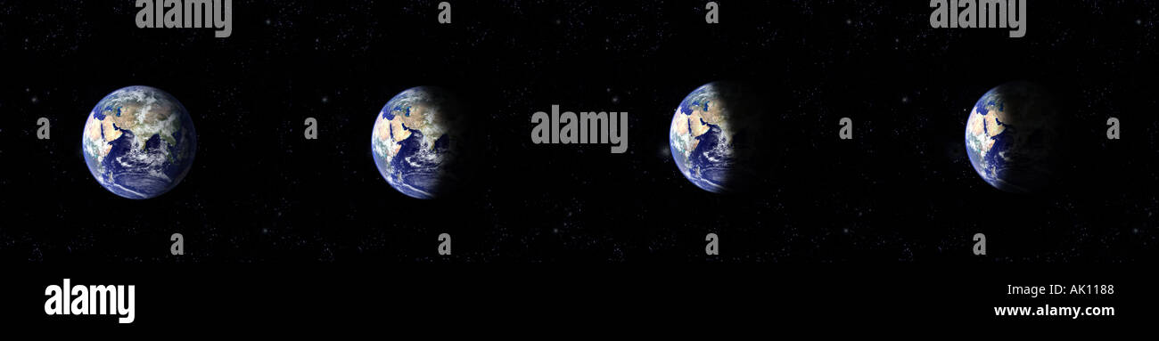 Earth from Space Earth Phases Stock Photo - Alamy